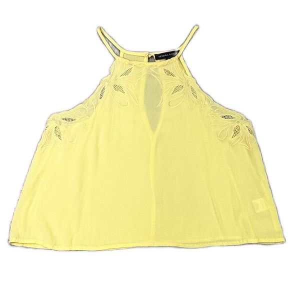 PacSun | Tops | Pacsun Yellow Lace Halter Crop Top Kendall Kylie | Poshmark